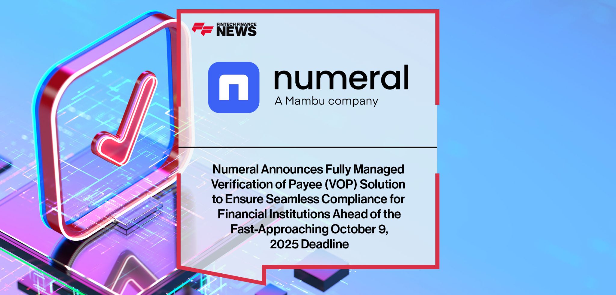 Numeral Announces Fully Managed Verification of Payee (VOP) Solution